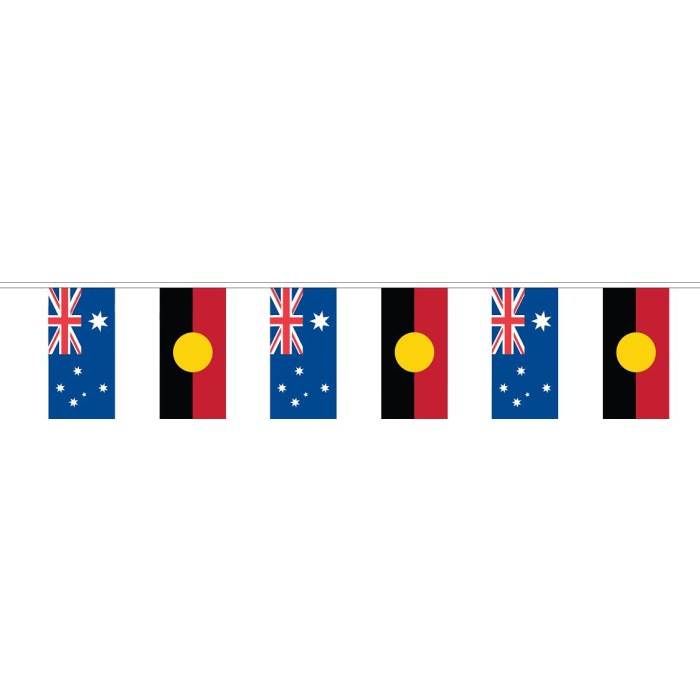 Australian & Aboriginal Flag Bunting (10m Fabric) | WePlenty